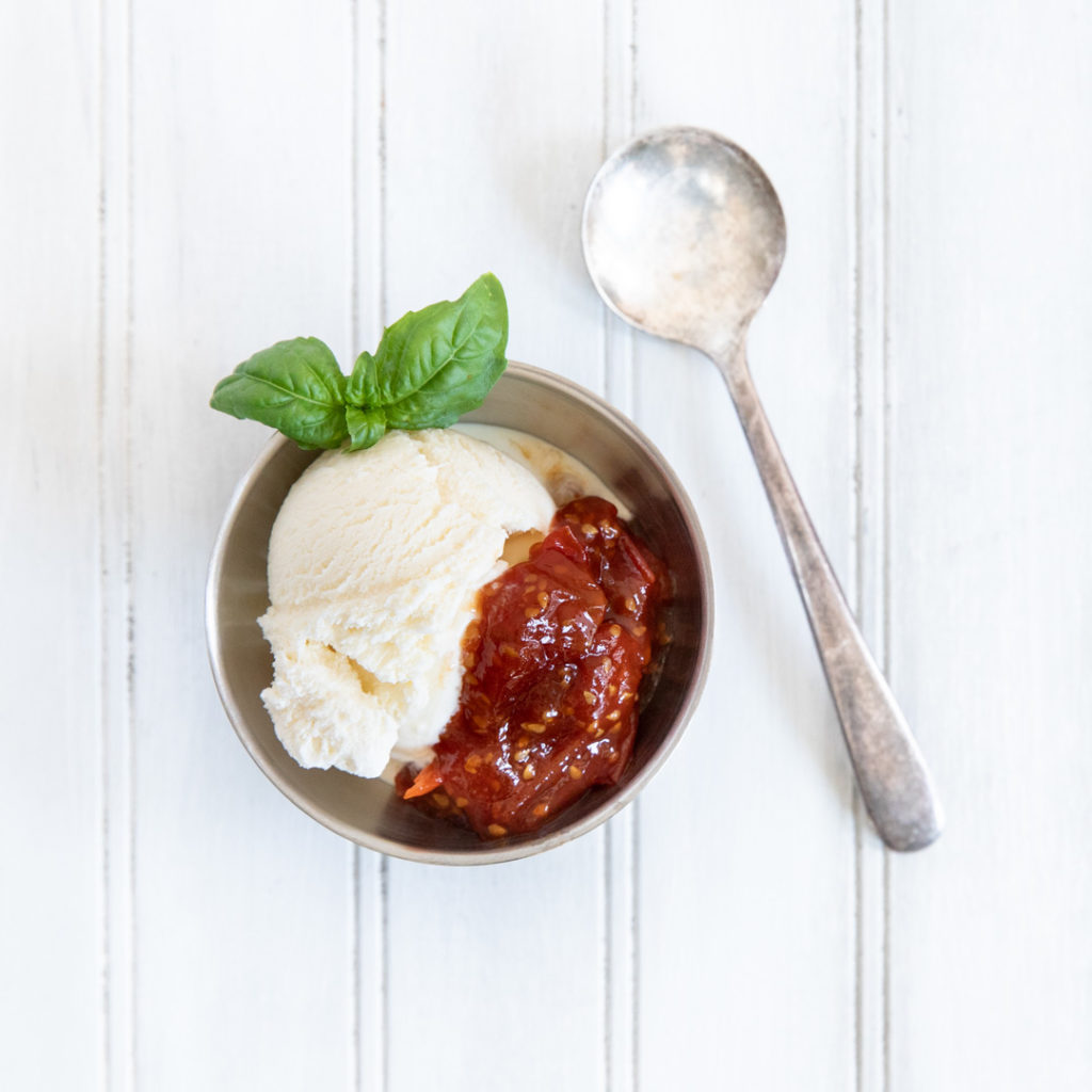 Balsamic Tomato Compote with Vanilla Ice Cream - Lakewinds Food Co-op